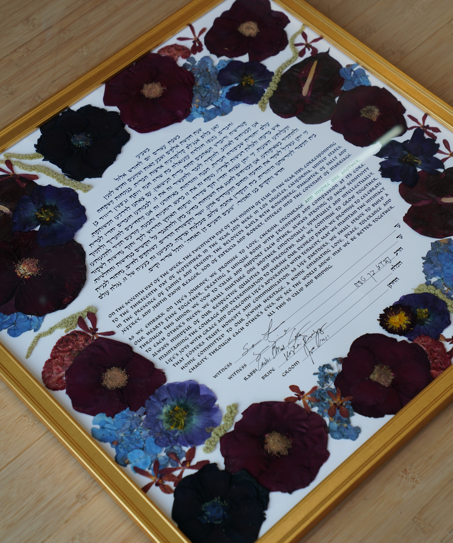 Custom Ketubah and Floral Preservation as Fine Art | Pressed Floral